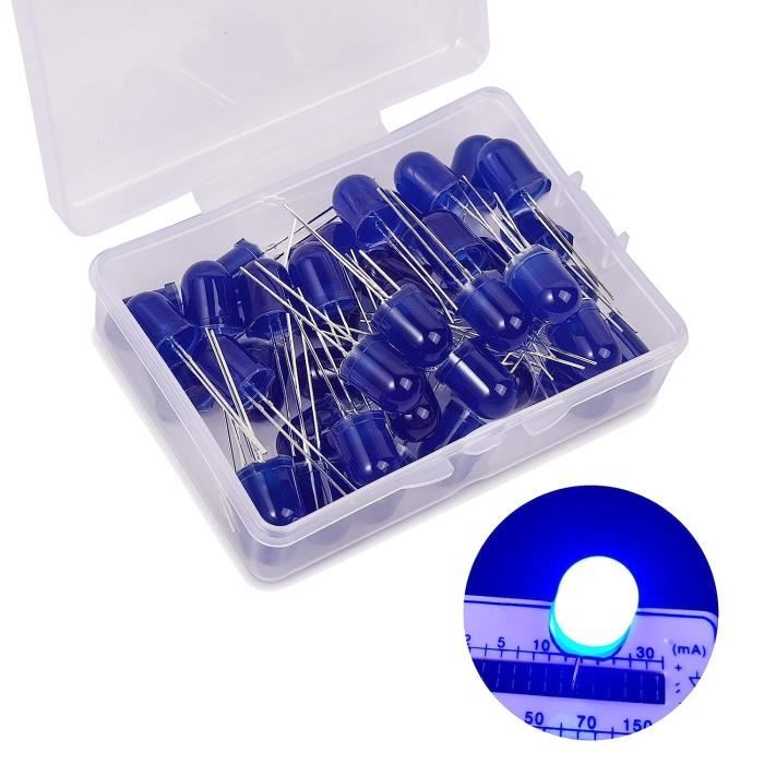 10 Mm Lumières À Diode Led, 40Pcs 10 Mm Bleu Led Émettant Assorti ...