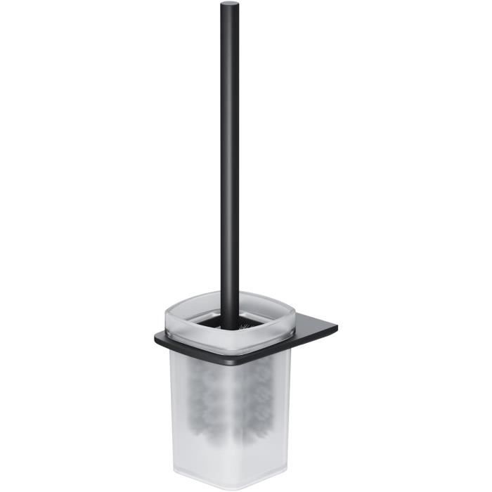 Brosse Wc Noir Mat, Brosse Toilette Mural Pour Salle De Bain Avec Manche En Acier Inoxydable Et ...