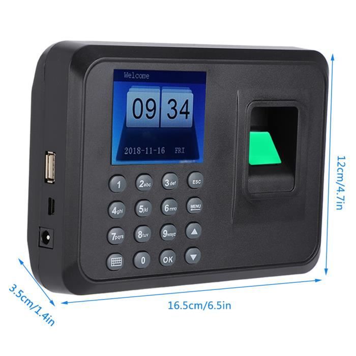Enregistreur de présence d'empreintes digitales 2.4 pouces TFT LCD ...
