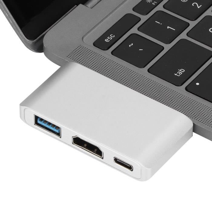 Adaptateur Hub USB Type-C avec HDMI 4K, PD,Port USB 3.0 pour Téléphones ...