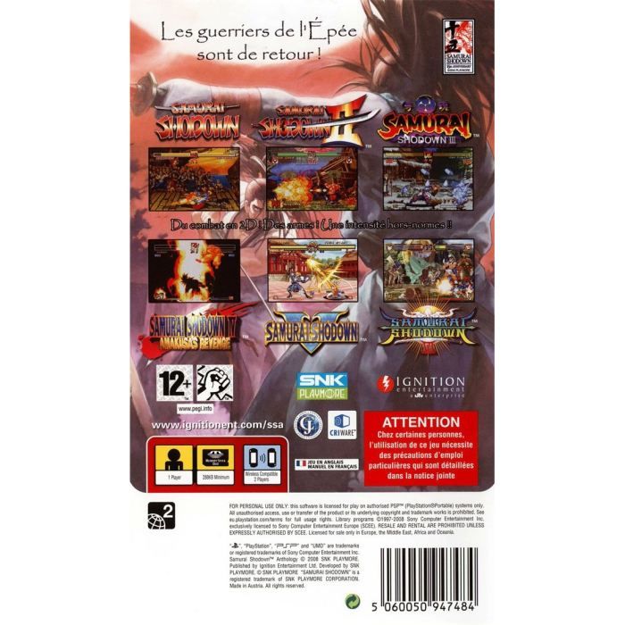 SAMURAI SHODOWN ANTHOLOGY / JEU CONSOLE PSP - Cdiscount Jeux vidéo