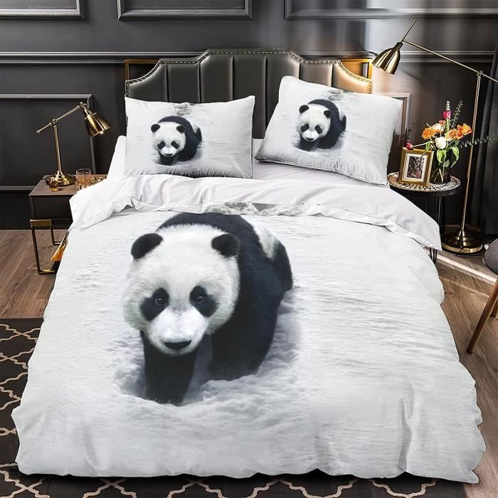 Parure de lit Panda - Housse de Couette Motif Animal Panda Mignon ...
