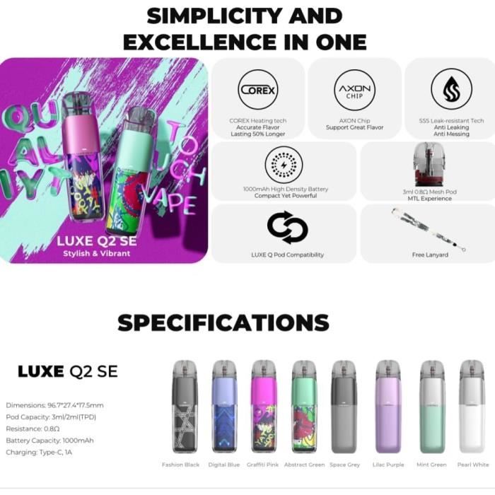 Ridgetube Original Vapo'Resso Kit Luxe Q2 Se Cartouche Luxe Q 0,8Ohm ...