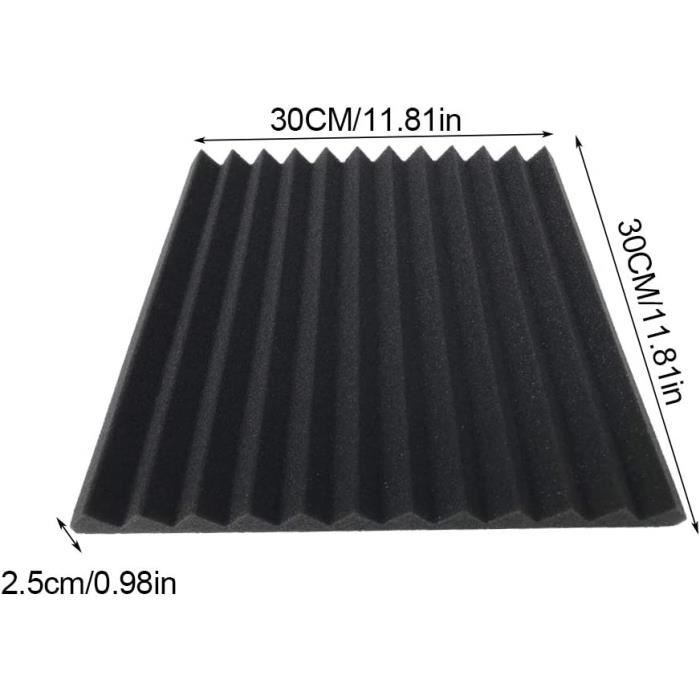 Lot de 6 panneaux acoustiques en mousse avec 12 rainures pour isolation ...