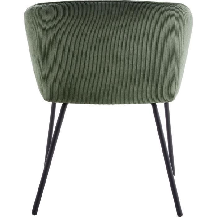 Lot de 2 fauteuils Swann vert - HOMIFAB - Velours côtelé - Avec ...