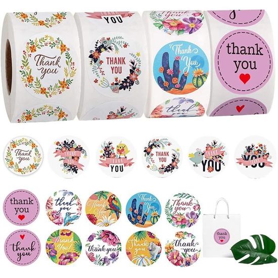Merci Stickers Autocollants 2000 Feuilles Thank You Autocollants ...