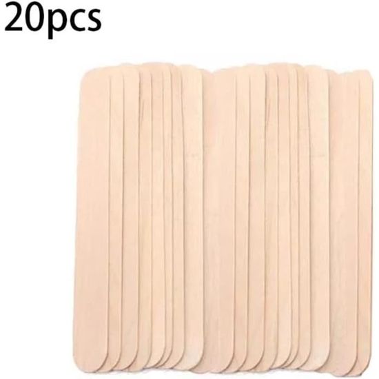 20 Spatules à Cires,Spatule Bois Epilation,Spatule Application Cire ...