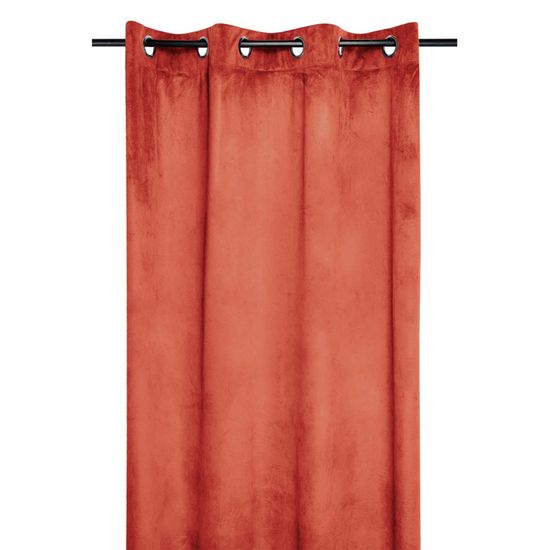 Rideau épais Uni Aspect Velours Terracotta 140x260 cm - Cdiscount Maison