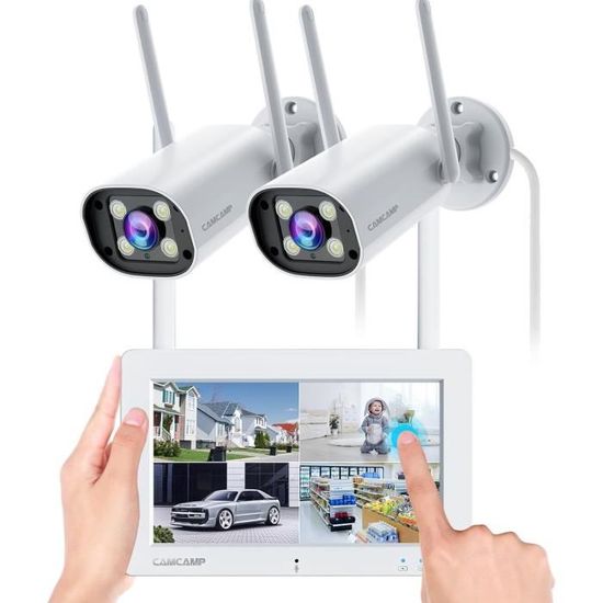 Kit Caméra De Surveillance 3 Mp Avec Moniteur Extérieur Wi-Fi, Vision ...
