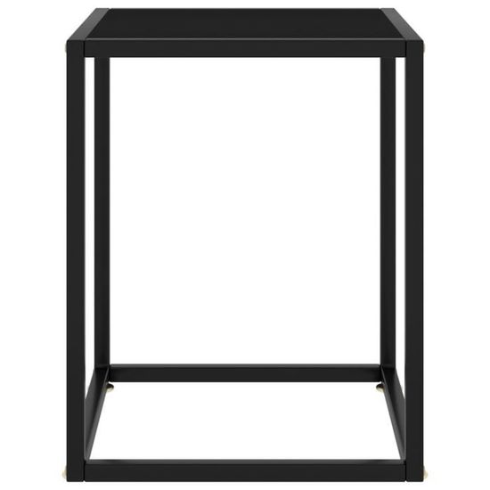 RIN Table basse Noir avec verre noir 40x40x50 cm ZJC7372583951905 ...