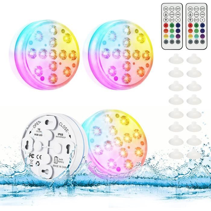 Lumière Led Submersible, 13 Led Rgb Lampe Piscine 16 Couleurs Lumières Sous Marines Étanche Ip68 ...