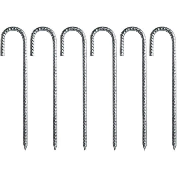 Piquets de jardin 6pcs piquets d'armature galvanisés crochet en J ...