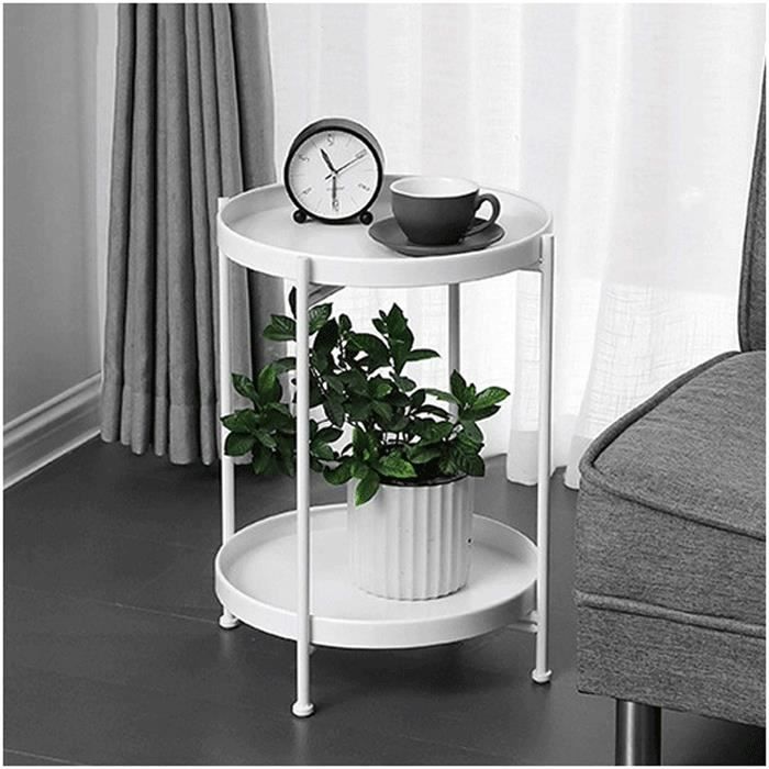 Table basse en fer, table de rangement à double couche de salon, petite ...