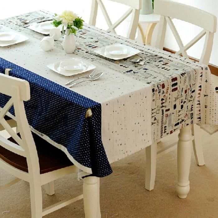 Nappe Pour Table Basse En Verre Coton Et Lin Rectangulaire Motif Mignon ...