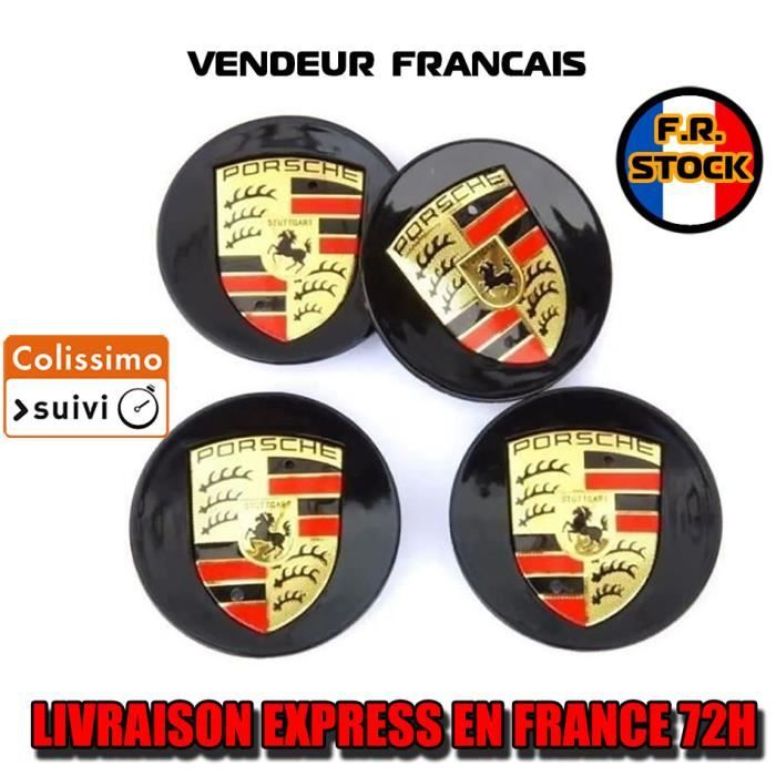 4 X CENTRE DE ROUES CACHE MOYEU Porsche 76mm NOIR DIAMETRE - Cdiscount Auto