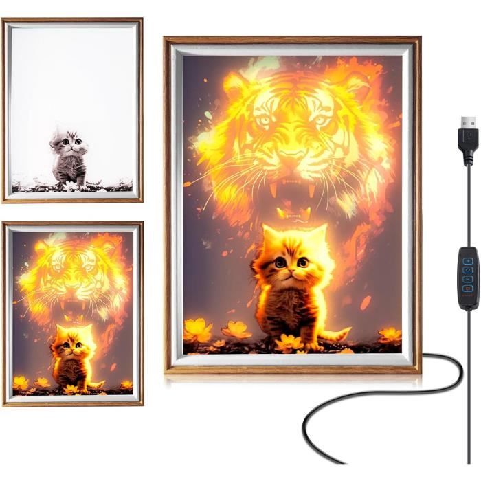Homony Cadre Lumineux,Veilleuse,Tableau Lumineux - Bureau, Etagère ...