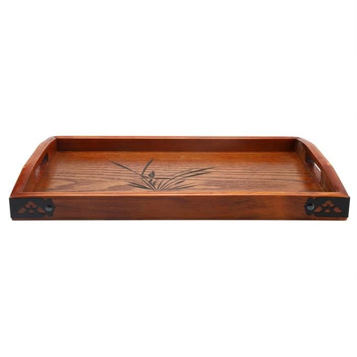YINN Plateau de service en bois - desA8n Orchidée A8 - Cdiscount Maison