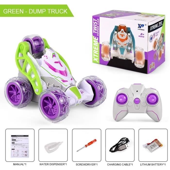Voiture Cascadeuse Télécommandée pour Enfants, Voiture RC avec Rotation à 360°Flips Monster ...