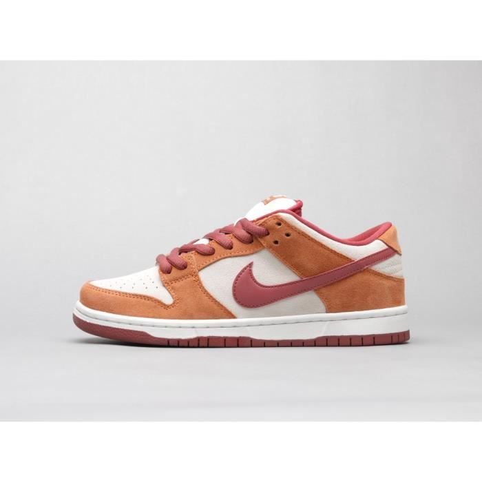 Basket Nike SB Dunk Low pro Russet Cedar - Mixte - Cuir - Lacets Blanc ...