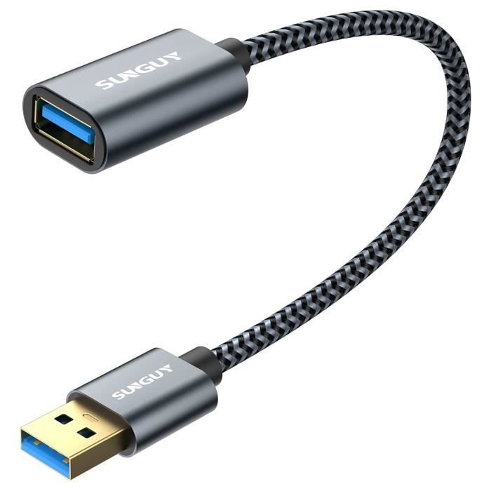 Rallonge Usb 3.0 0,3 M Câble D'Extension 5 Gbps Ultra Rapide Court Usb A Mâle Vers A Femelle ...