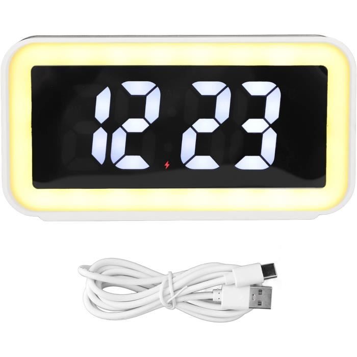 Réveil Usb Charge Inversée Led Grand Écran Affichage Numérique Réveil ...