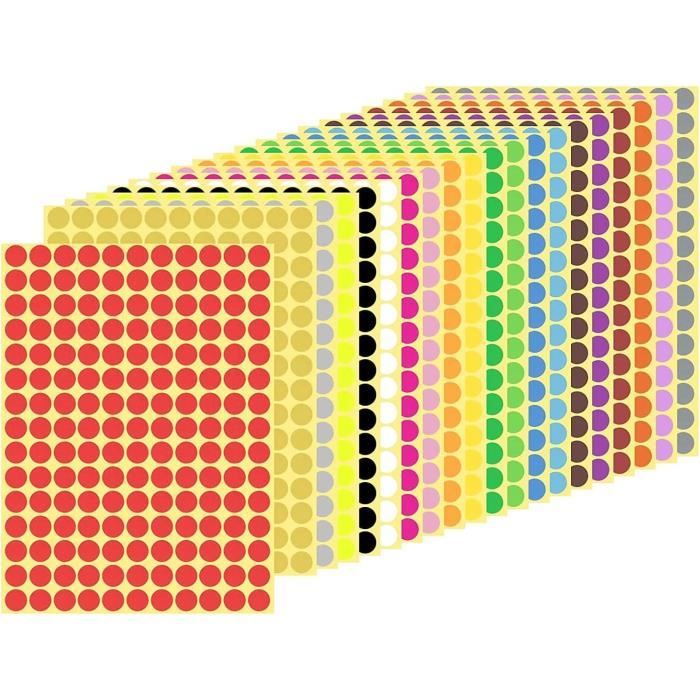 Gommettes Autocollantes Rondes,16 Feuilles De Points Collants,10Mm ...
