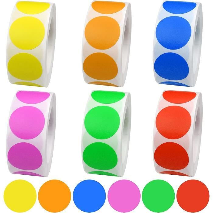 3000 Pièces Gommettes Rondes Étiquettes 25Mm Gommettes Autocollantes À ...