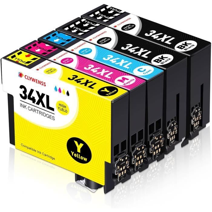 34Xl Cartouches D'Encre Compatibles Pour Imprimante Epson 34 Xl T3471 ...