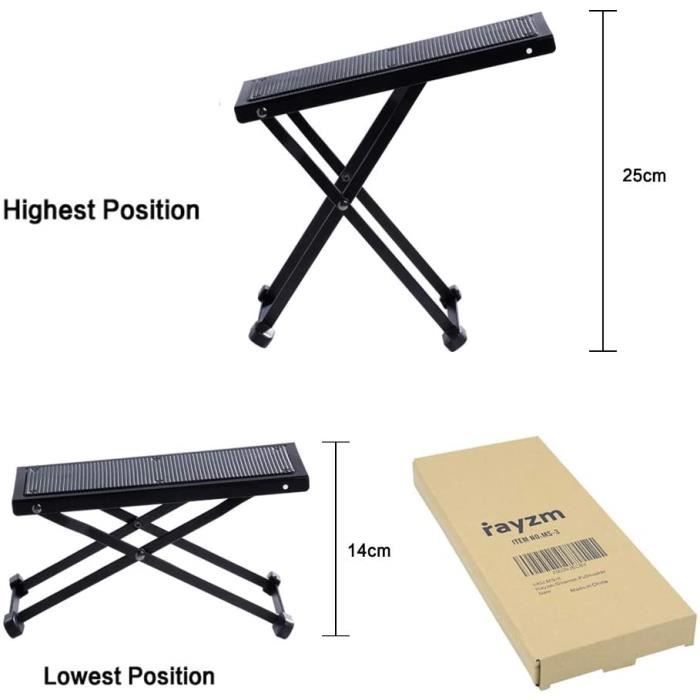 Rayzm reposepieds en métal pliable pour guitare classique,réglable en ...