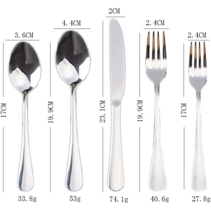 24 Pièces Acier Inoxydable Couverts Argenterie Set De Posate Compris ...