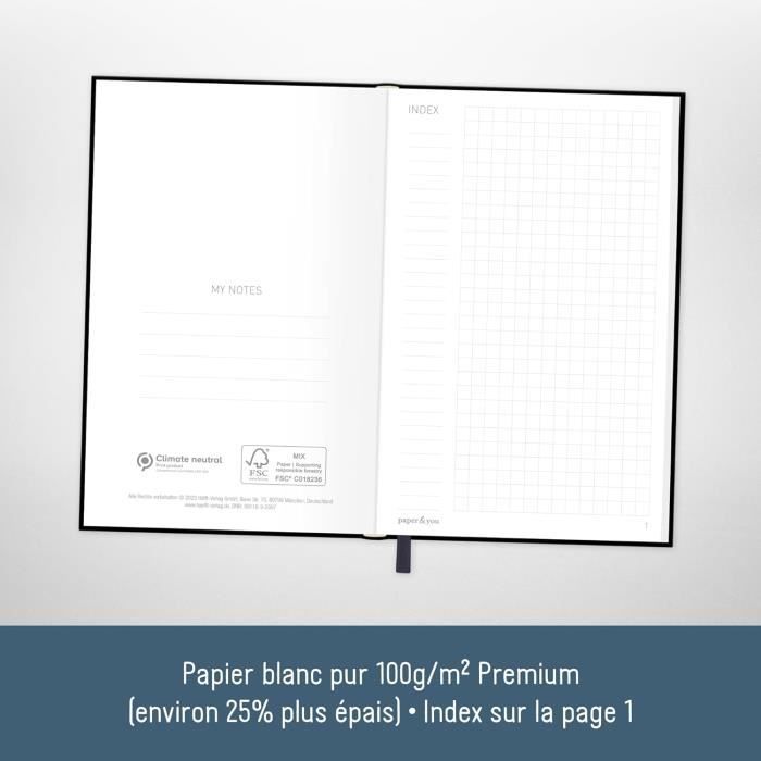 Paper&you® Carnet de notes quadrillé A6+ avec élastique [New Adventures ...