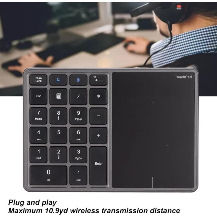 Clavier Numérique Sans Fil 2 En 1, Pavé Numérique Portable À 22 Touches ...