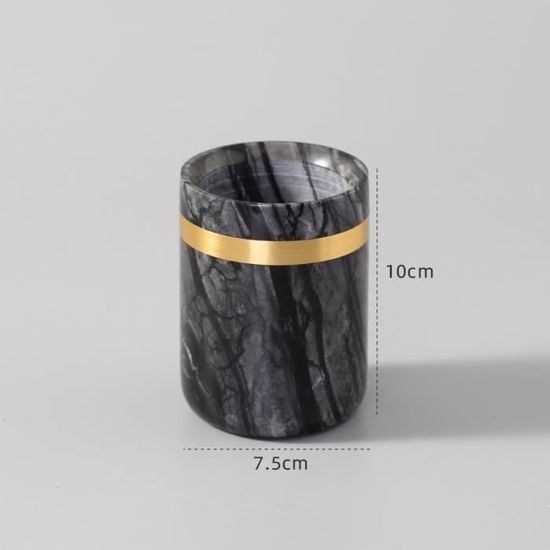 Kit de salle de bain - Cup - Marbre naturel - Distributeur de savon ...