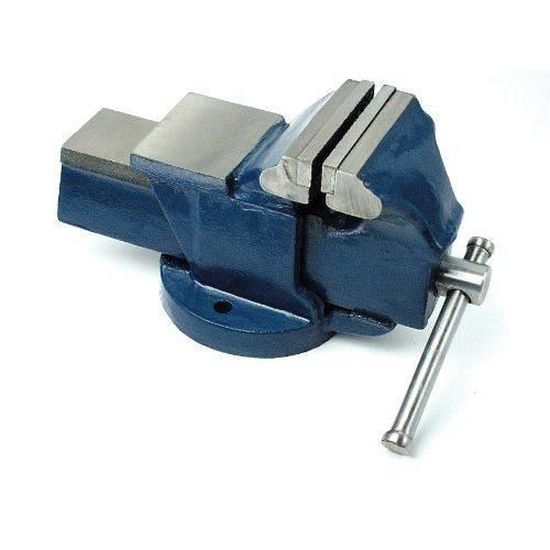 Étau industriel - MANNESMANN - 125 mm - Acier inoxydable - Bleu ...