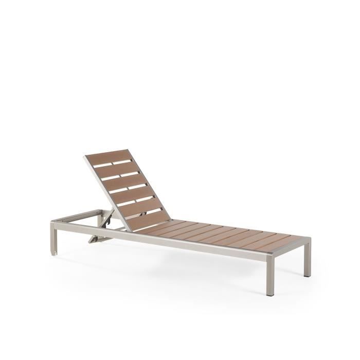 Transat de jardin en aluminium et bois composite marron NARDO - BELIANI ...