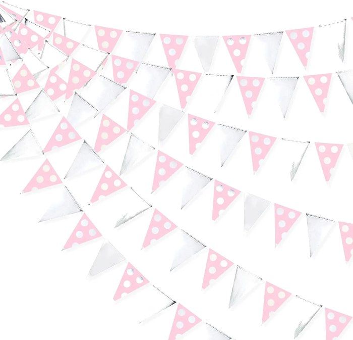 Banderoles en papier or Rose 3M,drapeaux Triangles,guirlandes,bannières ...