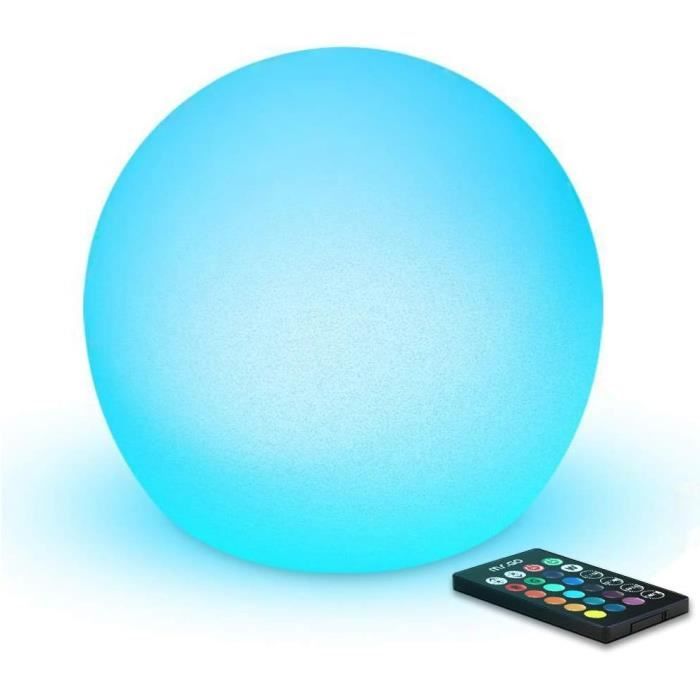 20Cm Lumineuse Boule Led Sphère Lampe Avec Télécommande Et 16 Rgb ...