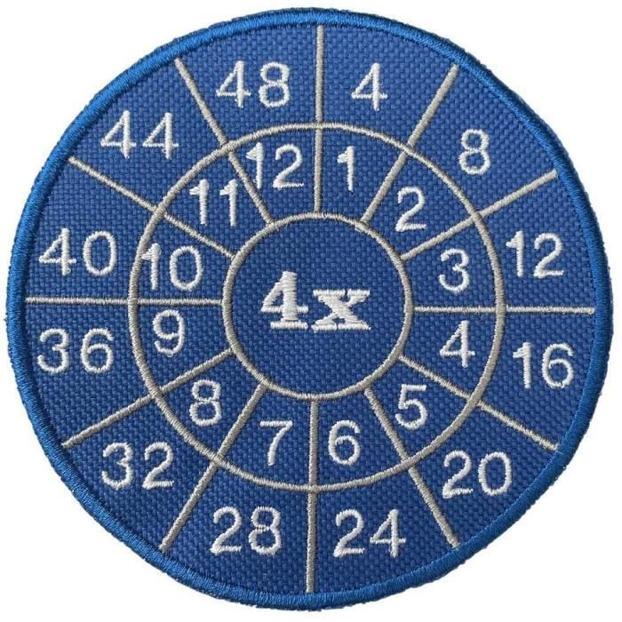 Smartbadge® Times Table Roue (4 X Tableas) Brodé Mathématique Travail à ...