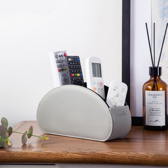 Récepteur-décodeur,Boîte de rangement en cuir PU avec télécommande ...