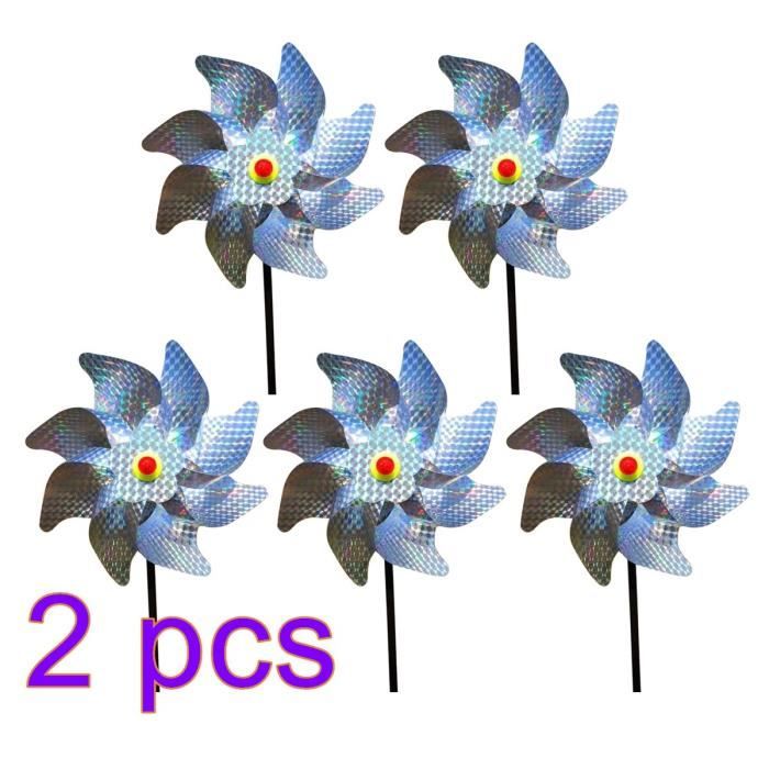 Carillon à vent,Moulin à vent réfléchissant répulsif pour oiseaux,10 ...