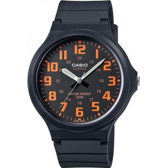 Montre Casio homme noir et acier noir MW240-4BVEF sport 5 atm Noir ...