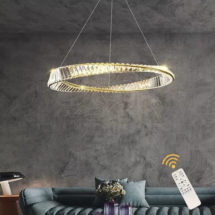 Lustre LED - GANEED - Moderne - Dimmable 3000K-6500K - Cristal K9 - Or ...