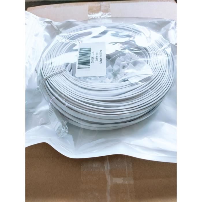 Câble Ethernet 40m,Cat 6 Cable RJ45 40m Câble Réseau Plat,Câble ...