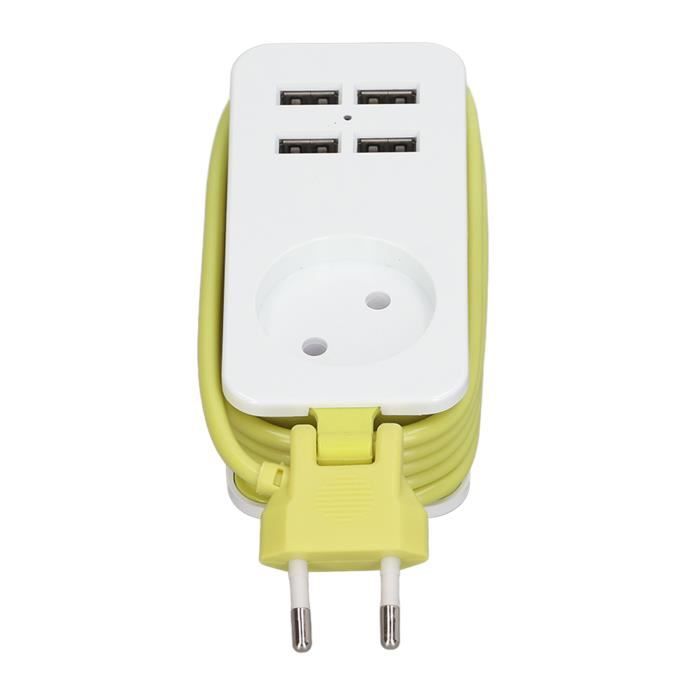 Multiprise - HURRISE - SFC08-1 - 4 prises UE - 1200W - Ignifuge - Protection surtension ...