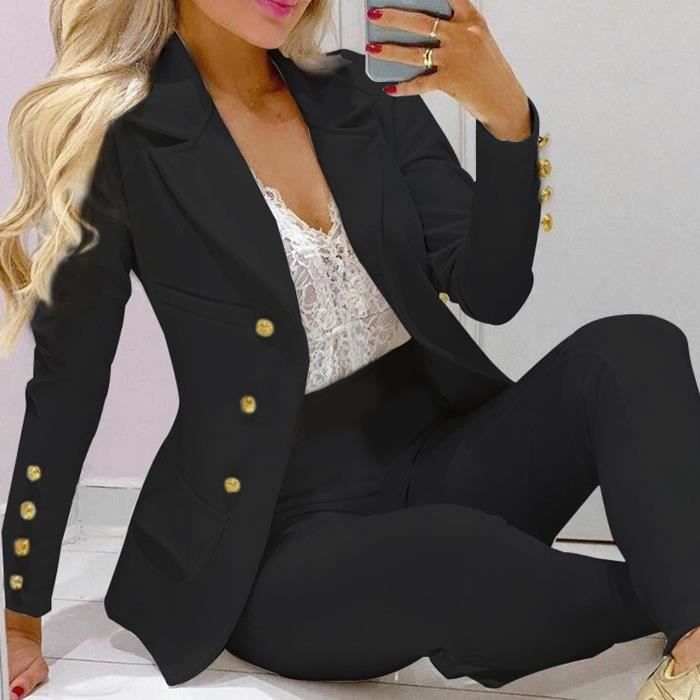 Sonew Costume d'affaires avec veste et pantalon pour femme Ensemble de ...