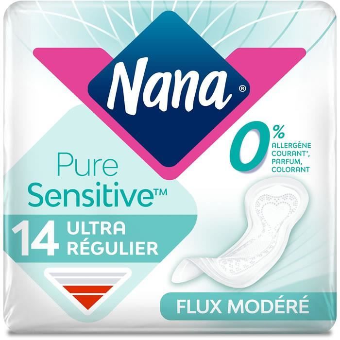 NANA Pure Sensitive Ultra Normal Régulier - Serviettes hygiéniques - 14 ...