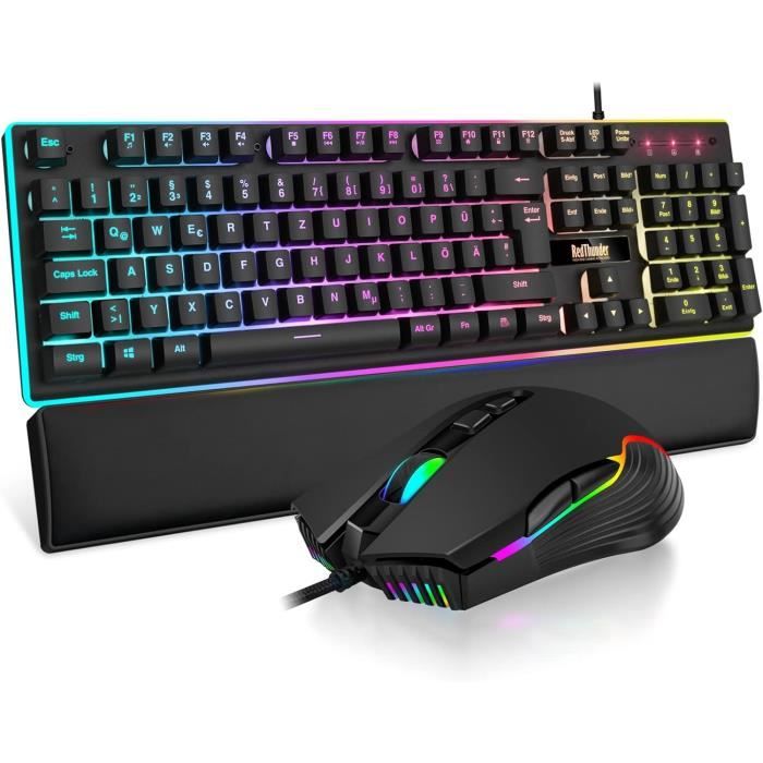 K10 Ensemble Clavier Et Souris De Jeu Qwertz De-Layout, Plaque ...