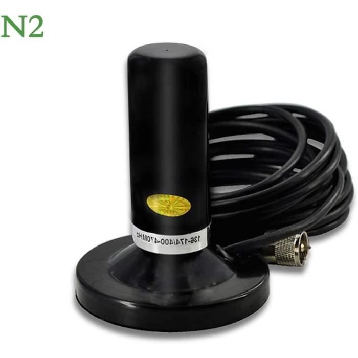 Antenne Voiture Universelle Courte EasyTalk HN-N2RS Double Bande VHF UHF 144-435MHz avec Base ...