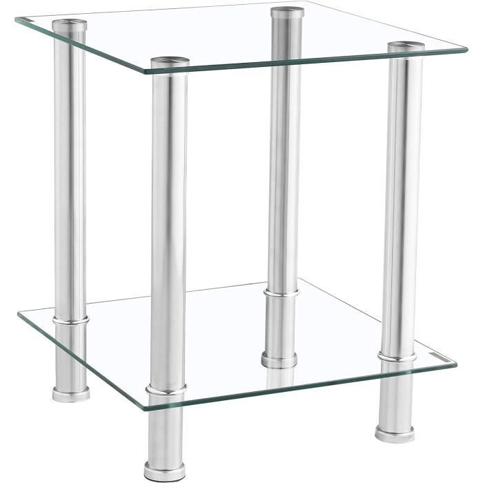 GOLDFAN Table basse au deuxième étage Table basse carrée en verre ...