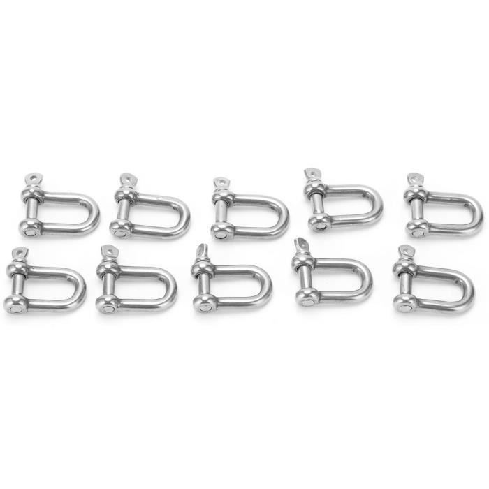 TMISHION Manille droite en D 10 pièces M5 droite D Manille En Acier ...